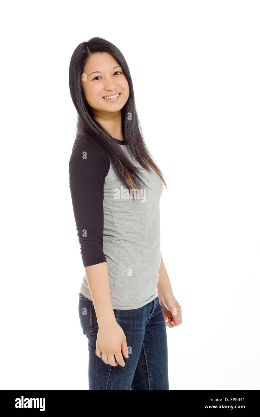 Model isolated on plain background in studio Stock Photo - Alamy