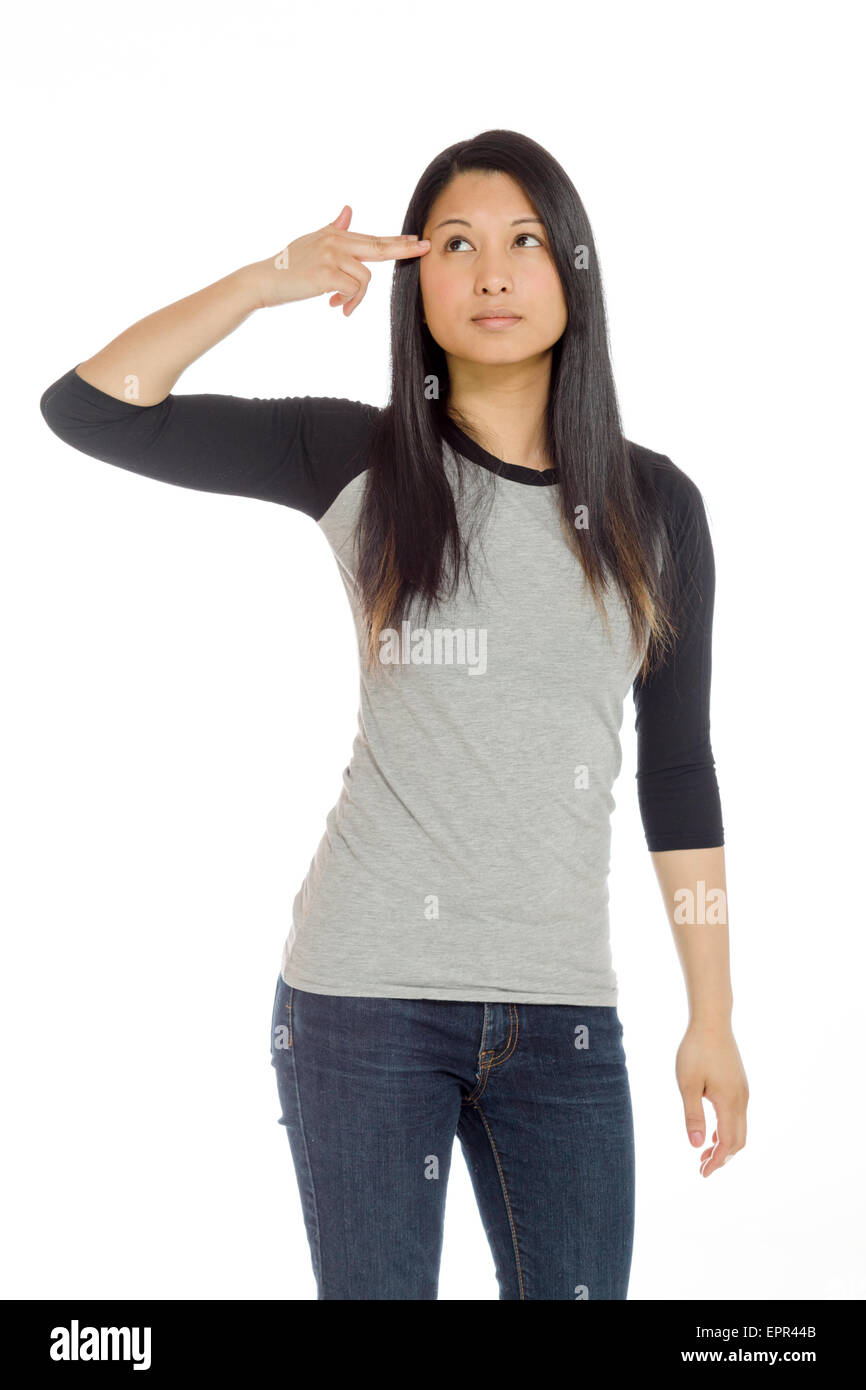 Model isolated on plain background in studio Stock Photo - Alamy