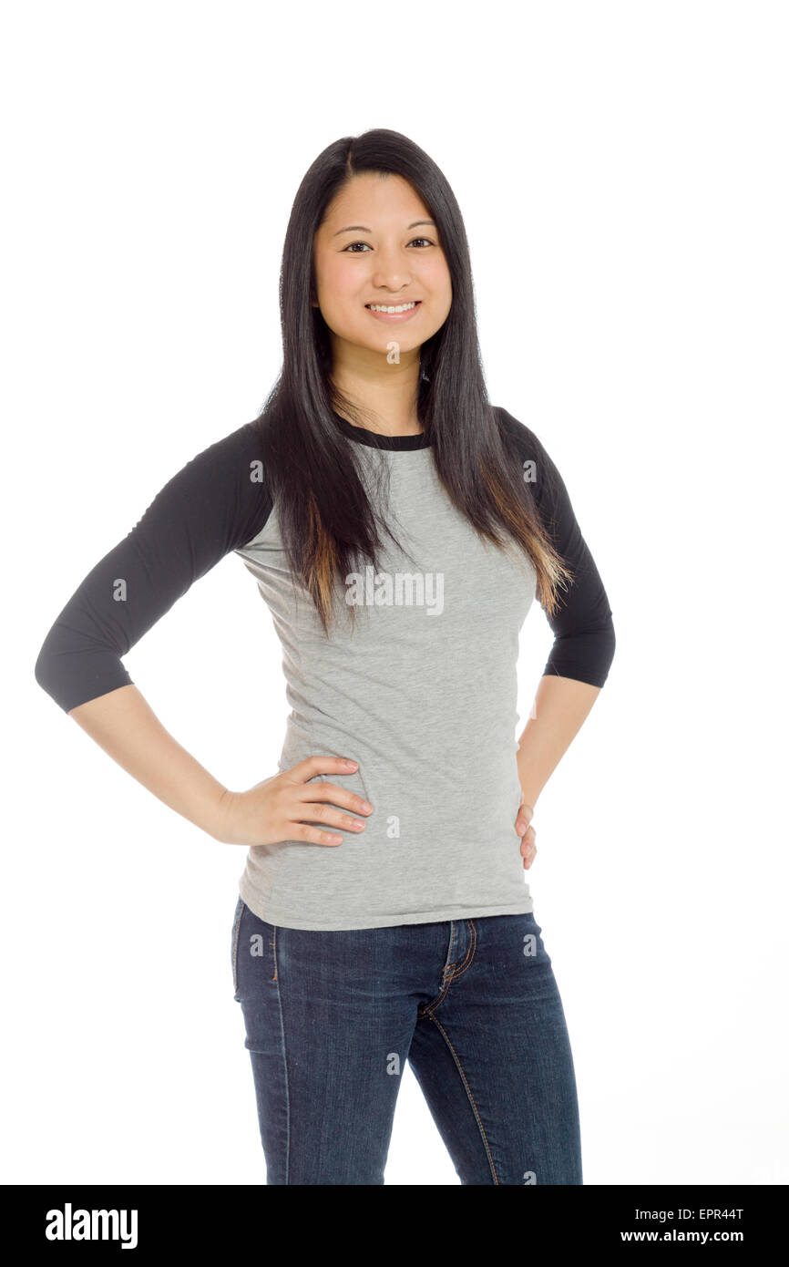 Model isolated on plain background in studio Stock Photo - Alamy