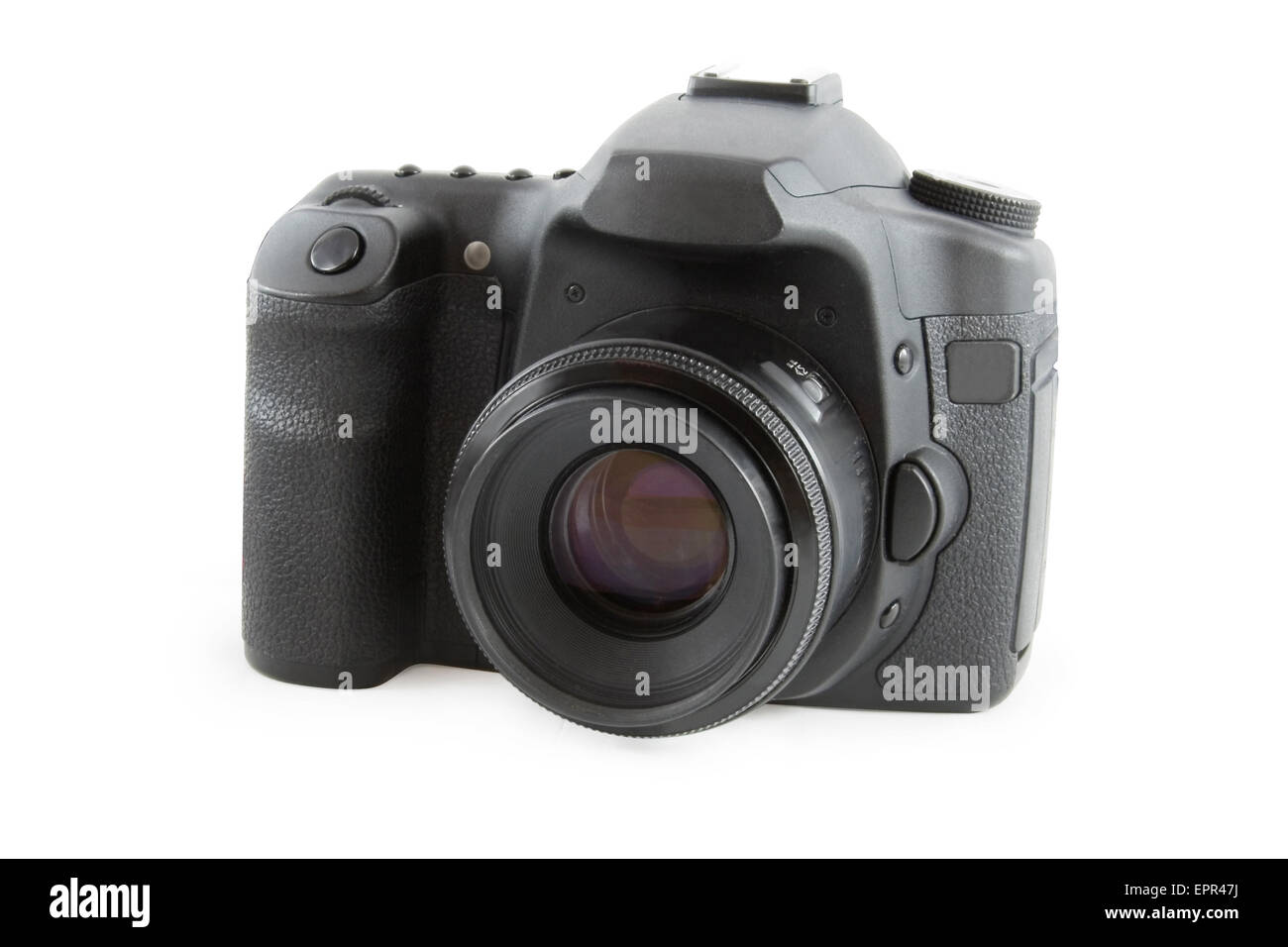 Big photocamera isolated over white Stock Photo - Alamy