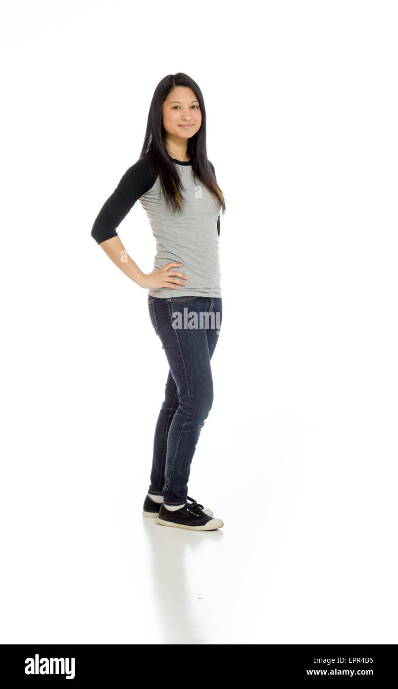 Model isolated on plain background in studio Stock Photo - Alamy