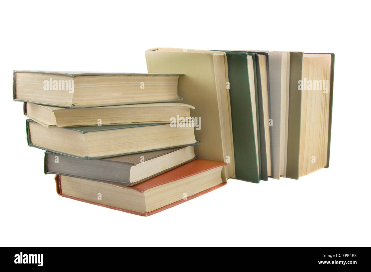 Stack of books isolated on the white background Stock Photo - Alamy