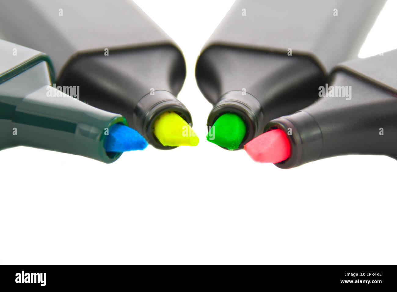 Colorful highlighter text markers isolated on white Stock Photo - Alamy