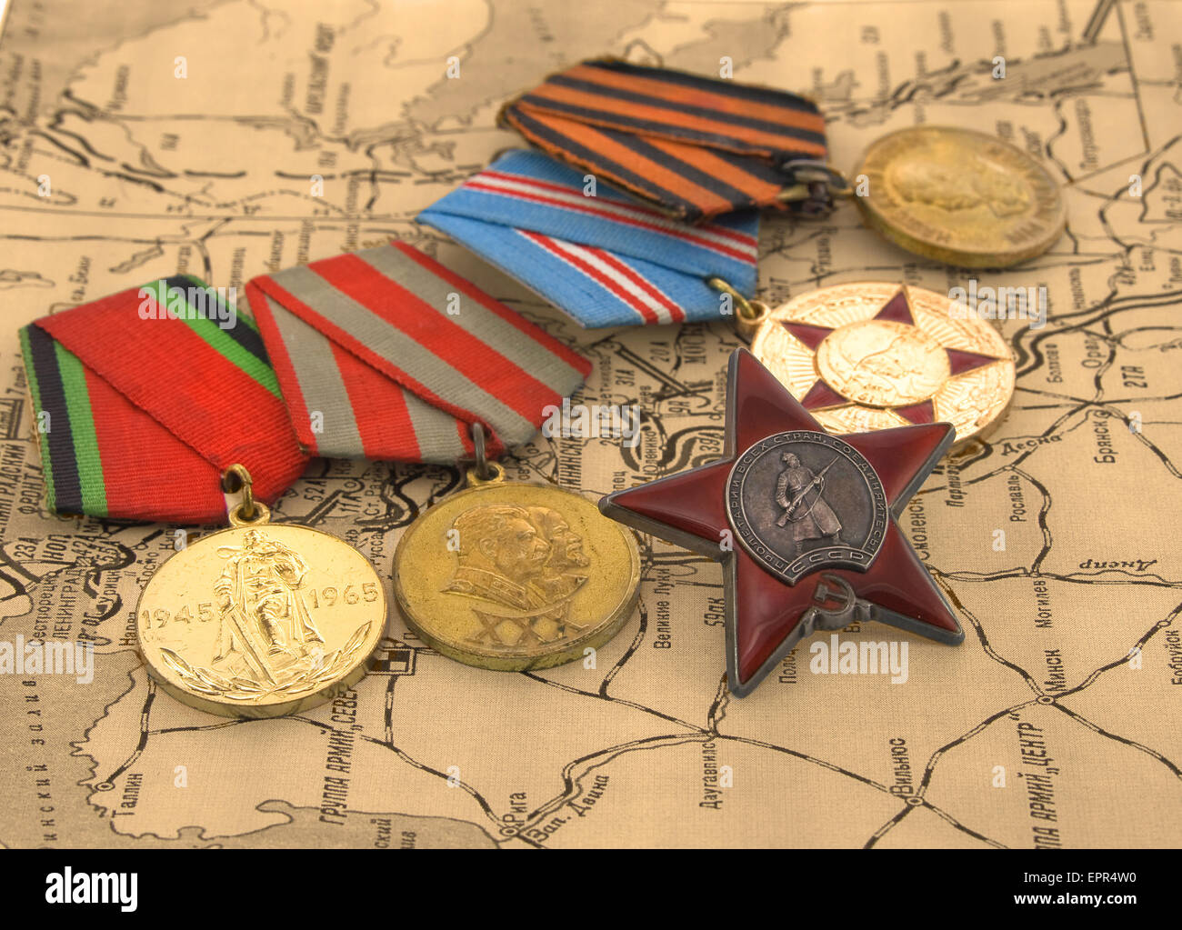 medals on a map Stock Photo - Alamy