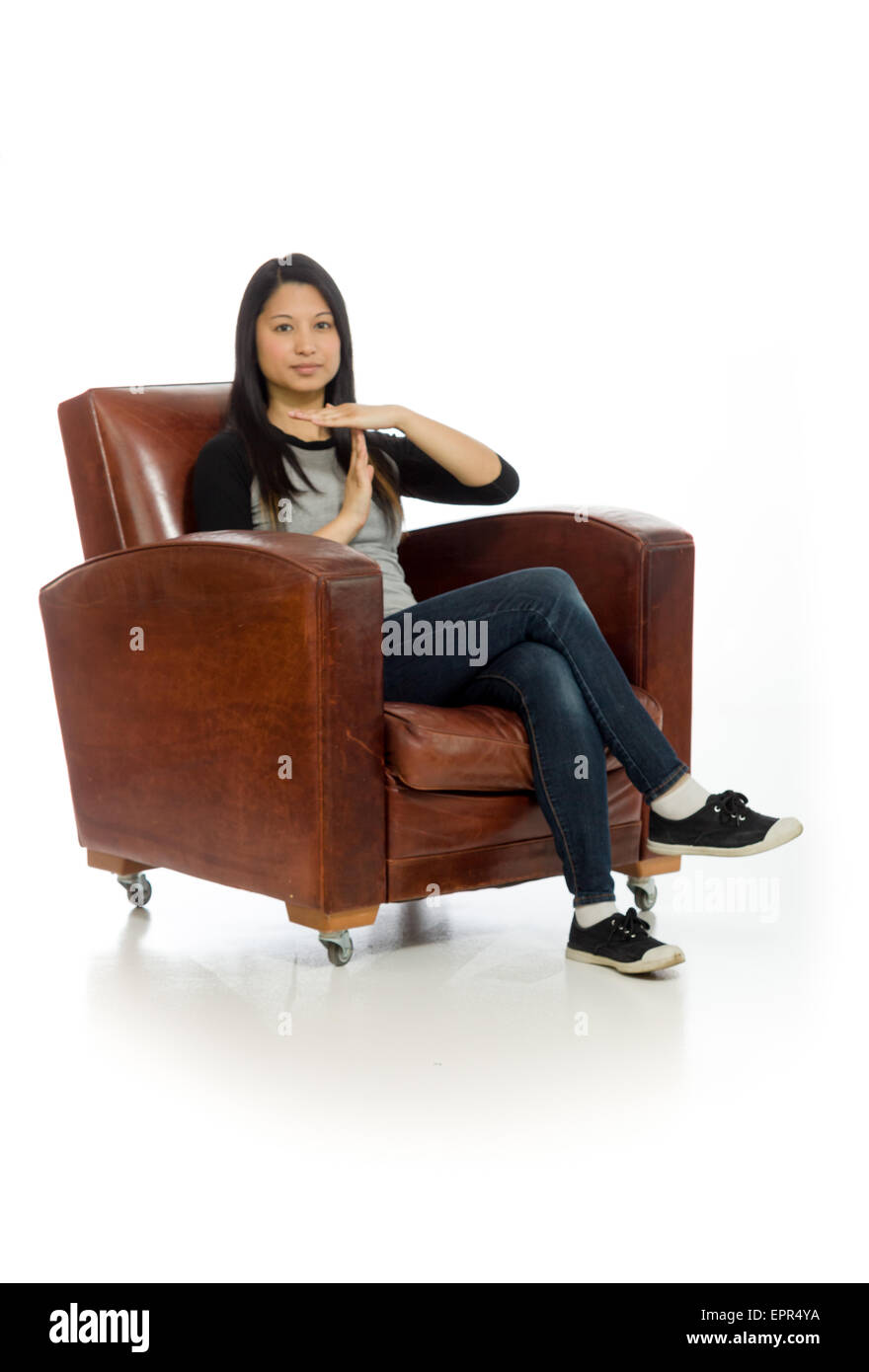 Model isolated on plain background in studio Stock Photo - Alamy