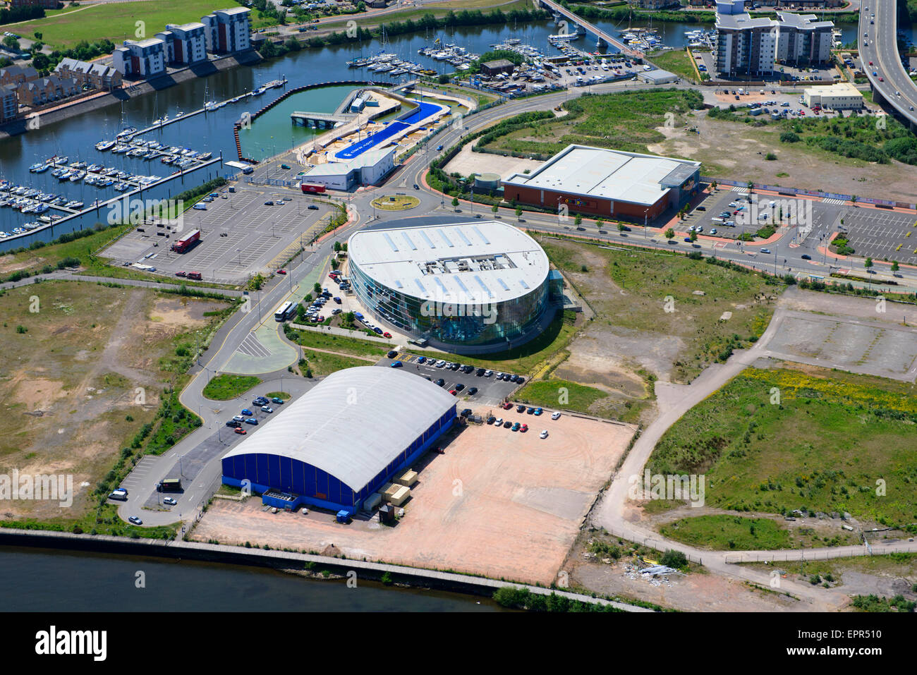 Aerial Cardiff International Sports Village High Resolution Stock ...