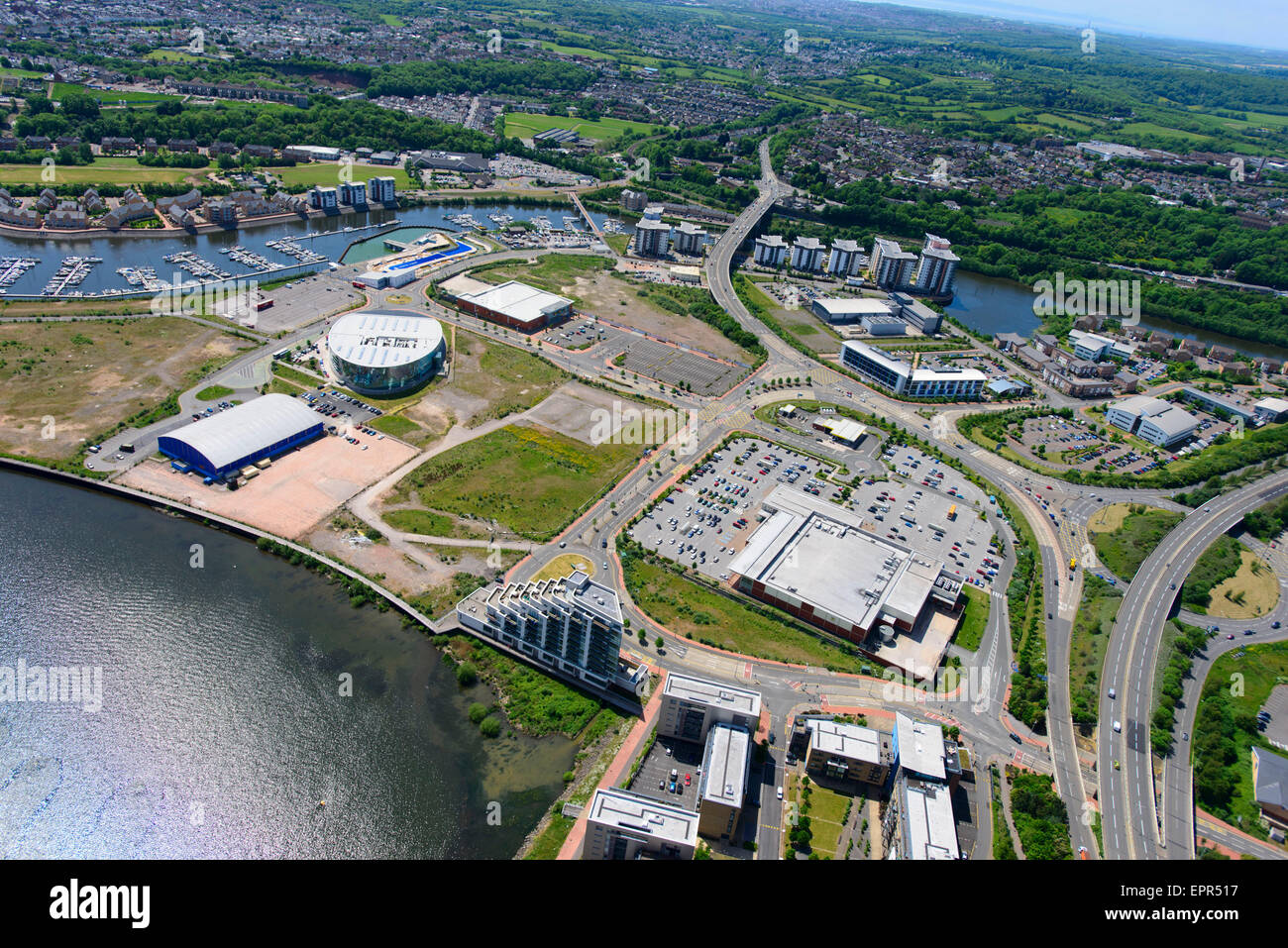 Aerial Cardiff International Sports Village High Resolution Stock ...