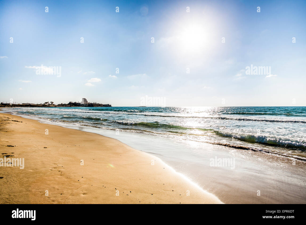 Israel, Atlit, Outline of the Crusader fortress Stock Photo - Alamy