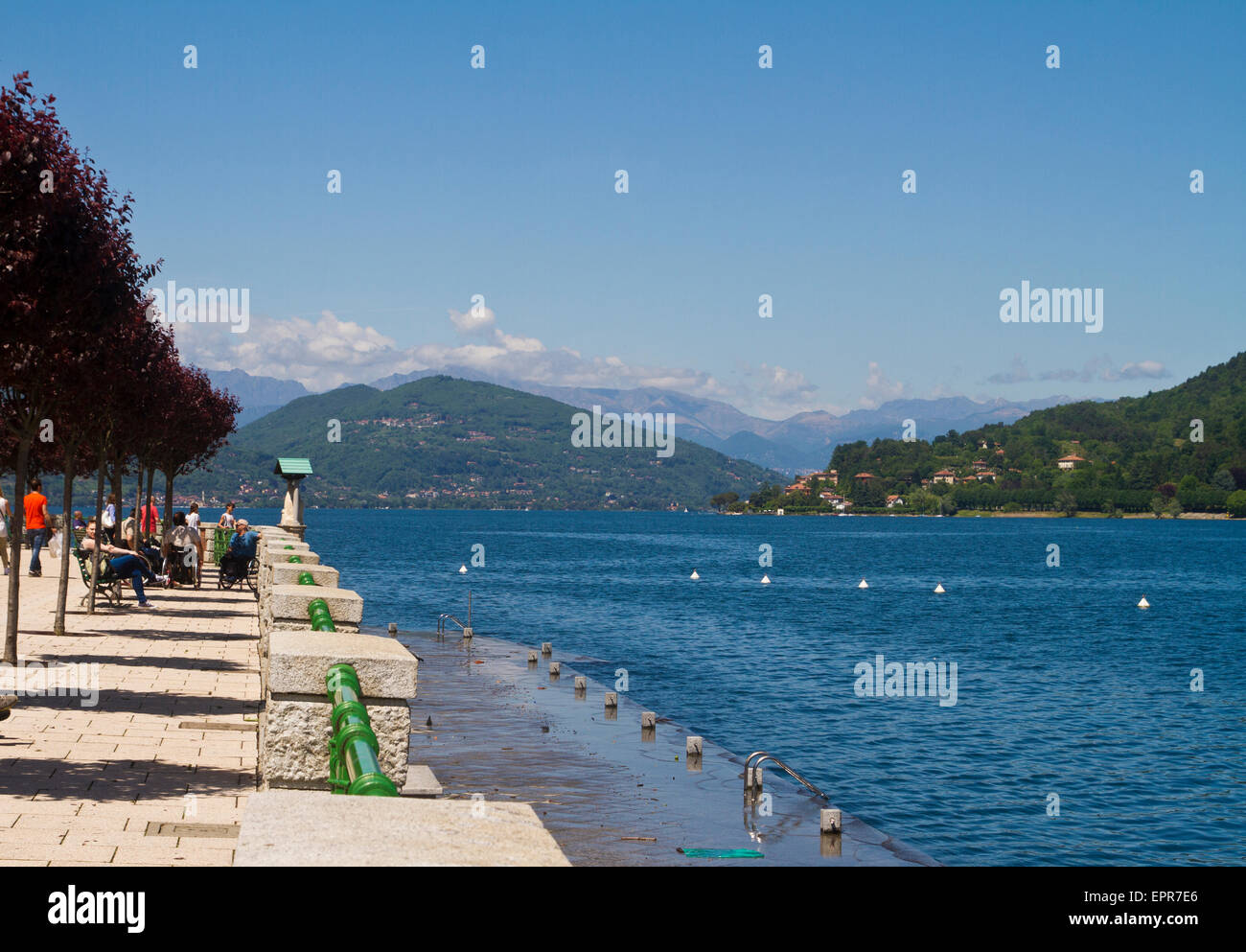 promenade in Arona on Lake Maggiore in Italy Stock Photo - Alamy