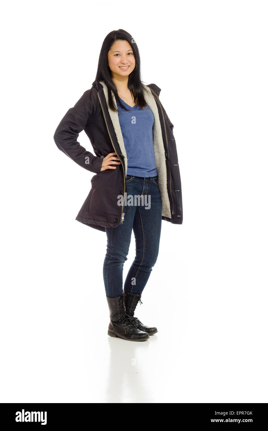 Model isolated on plain background in studio Stock Photo - Alamy