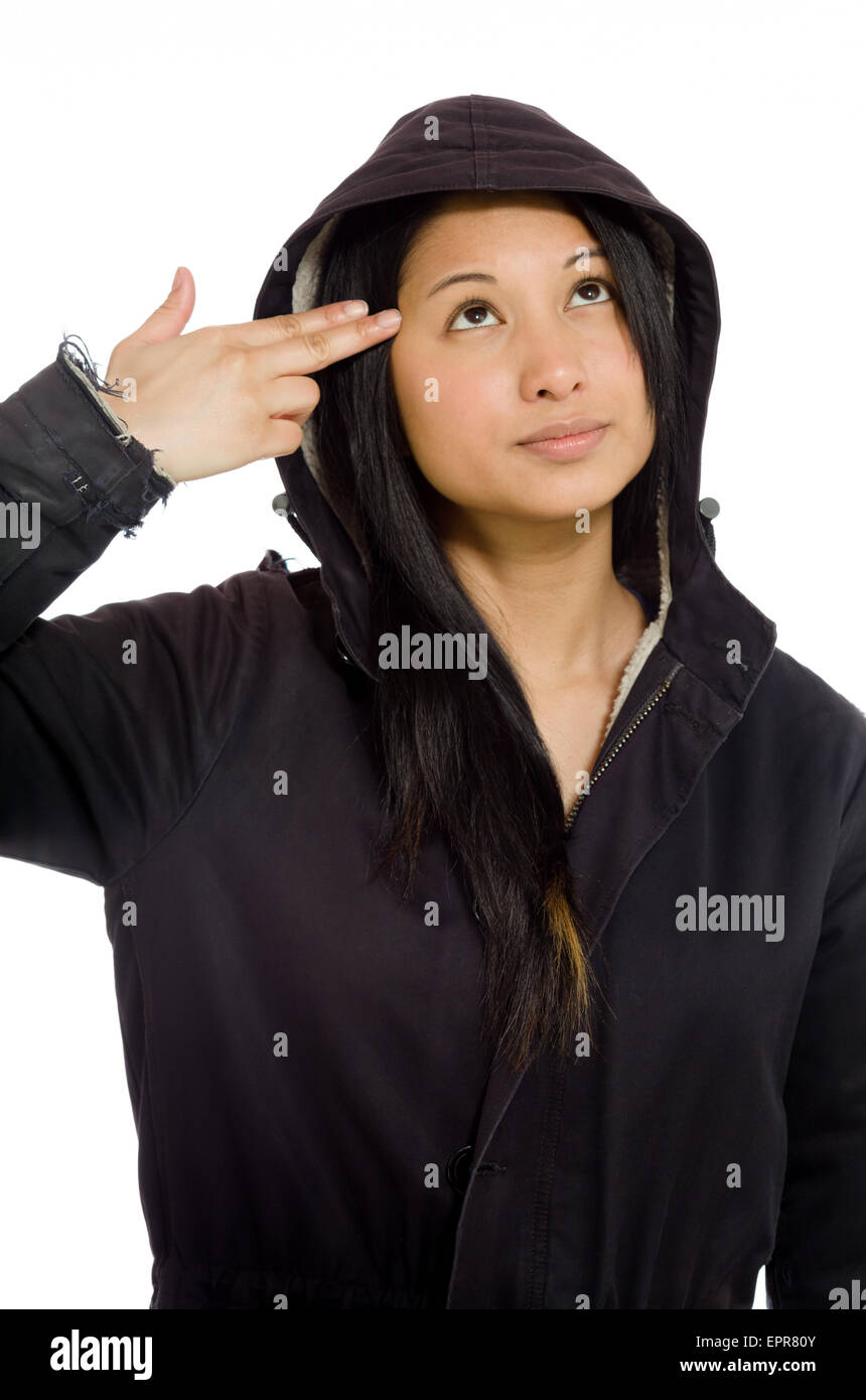 Model isolated on plain background in studio Stock Photo - Alamy