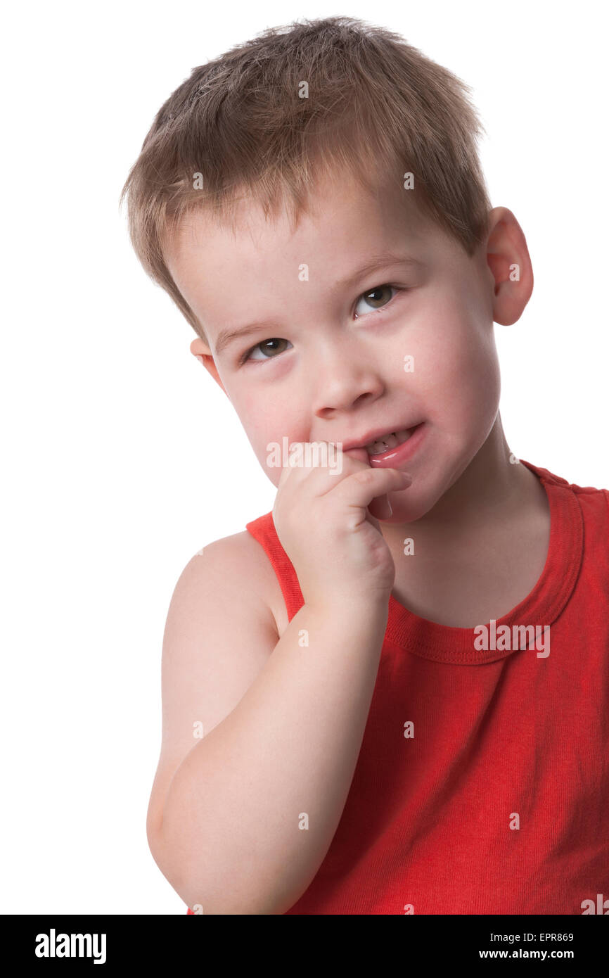 Kid pondering hi-res stock photography and images - Alamy
