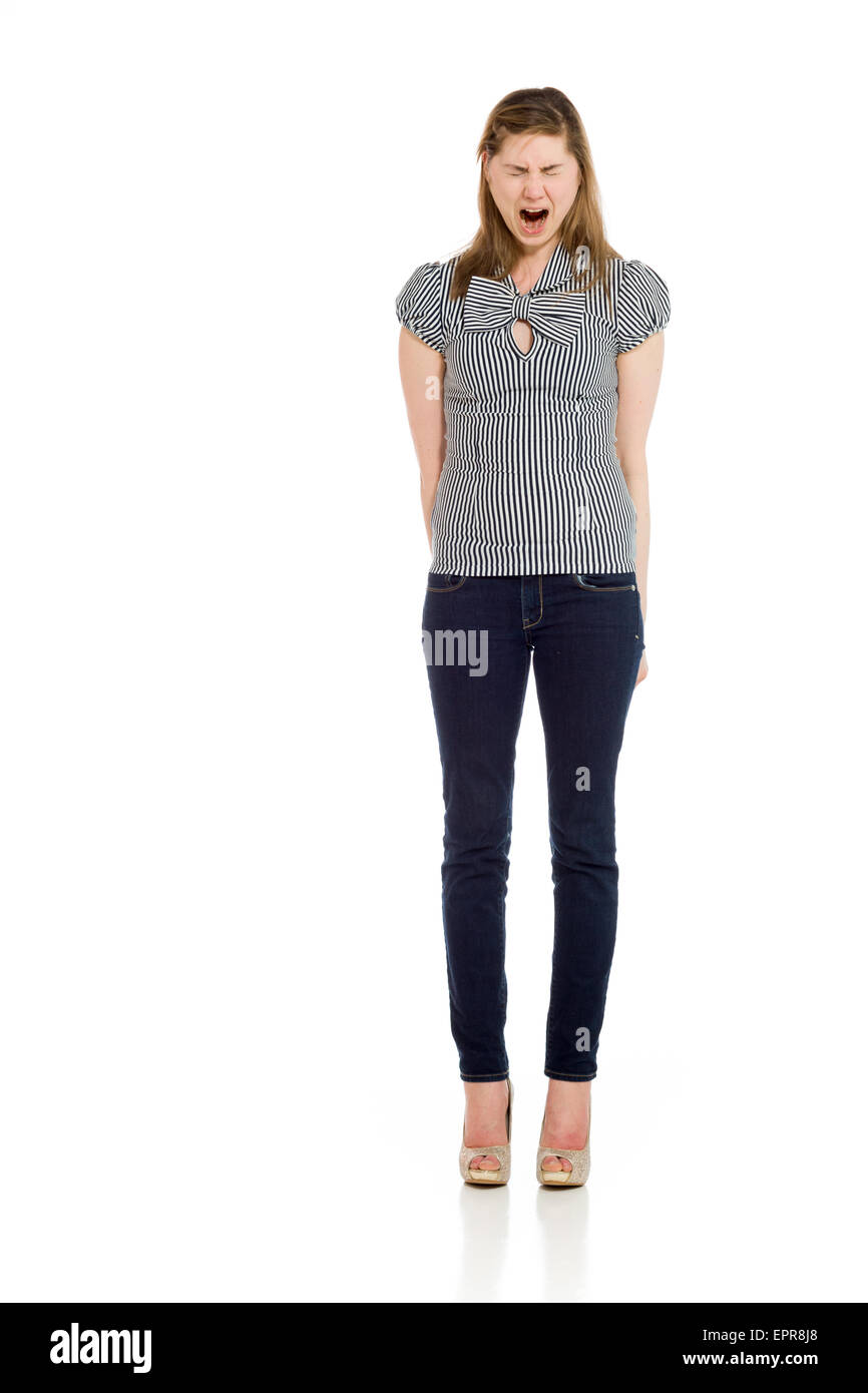 Model isolated on plain background in studio Stock Photo - Alamy