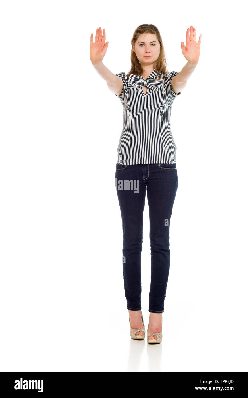 Model isolated on plain background in studio Stock Photo - Alamy