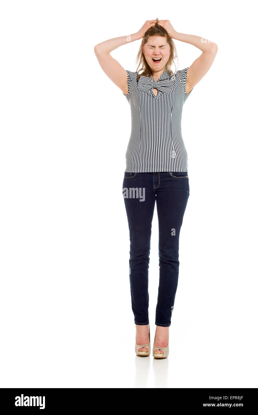 Model isolated on plain background in studio Stock Photo - Alamy