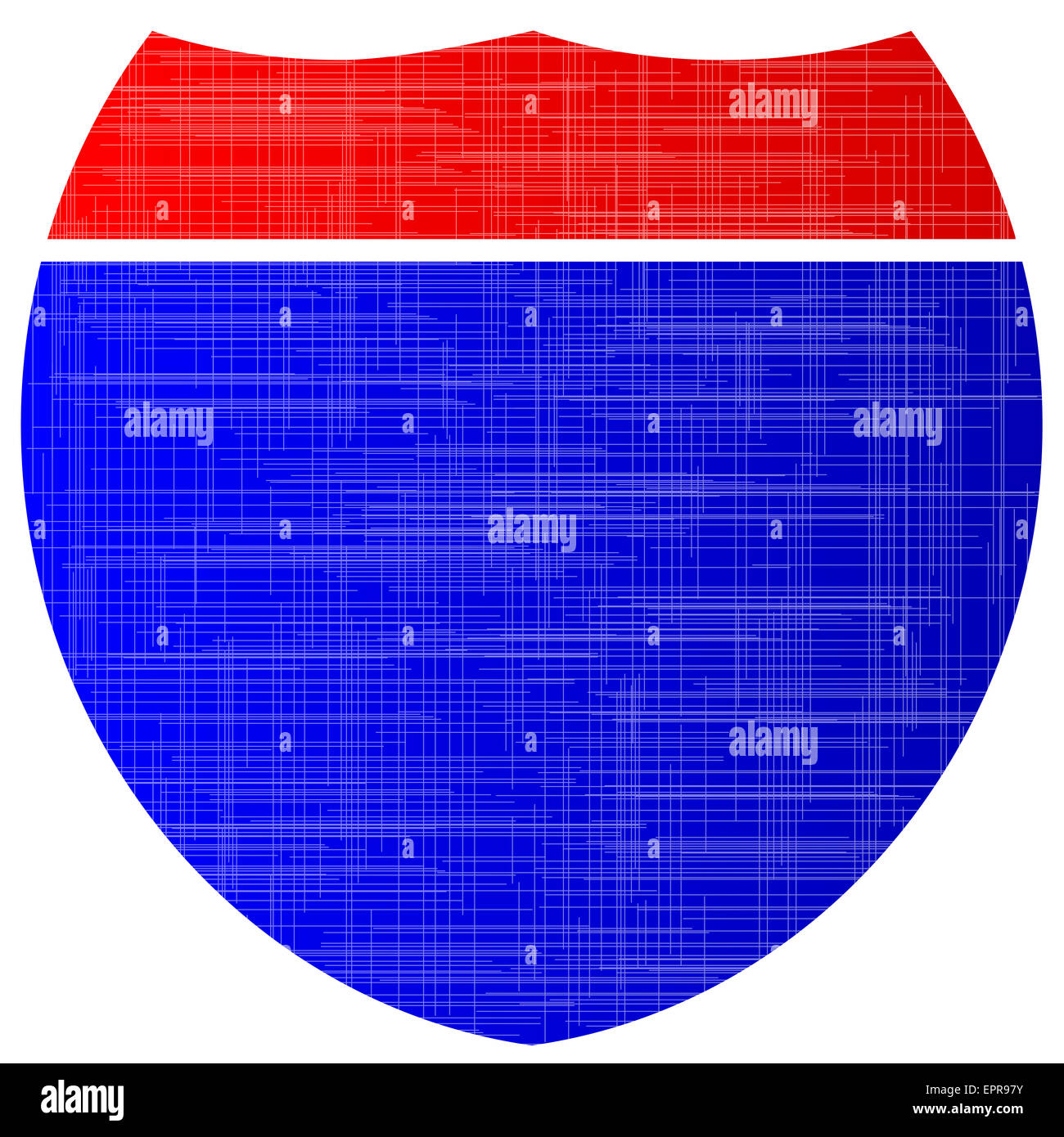 A blank grunge interstate sign over a white background Stock Photo - Alamy