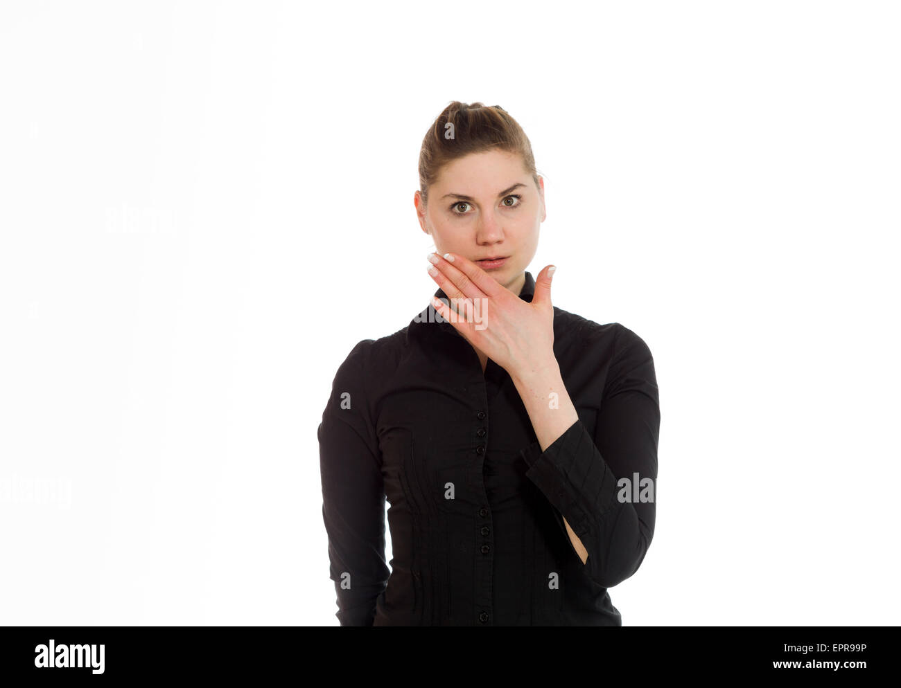Model isolated on plain background in studio Stock Photo - Alamy