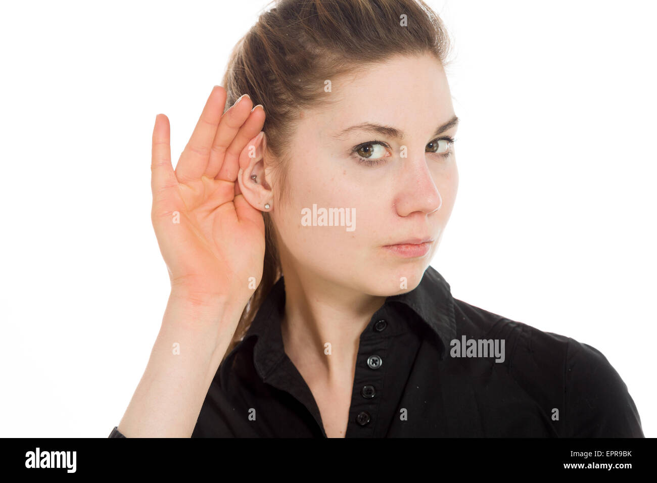 Model isolated on plain background in studio Stock Photo - Alamy