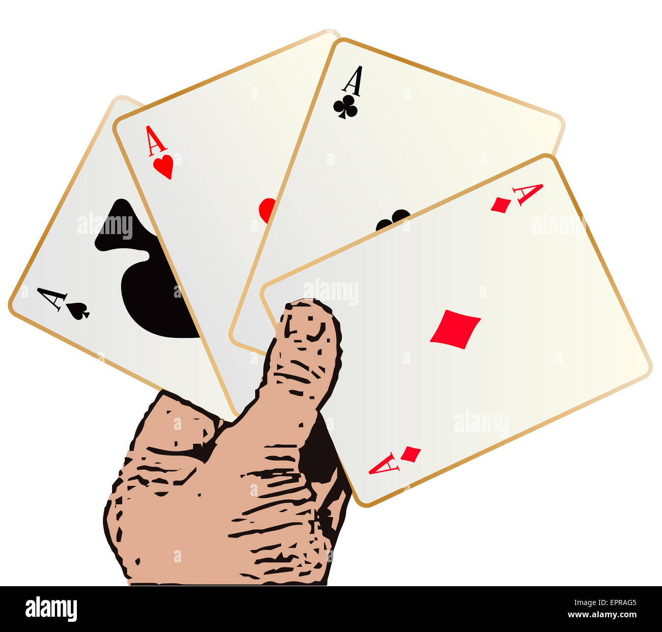The best winning hand in a poker game over a white background Stock ...