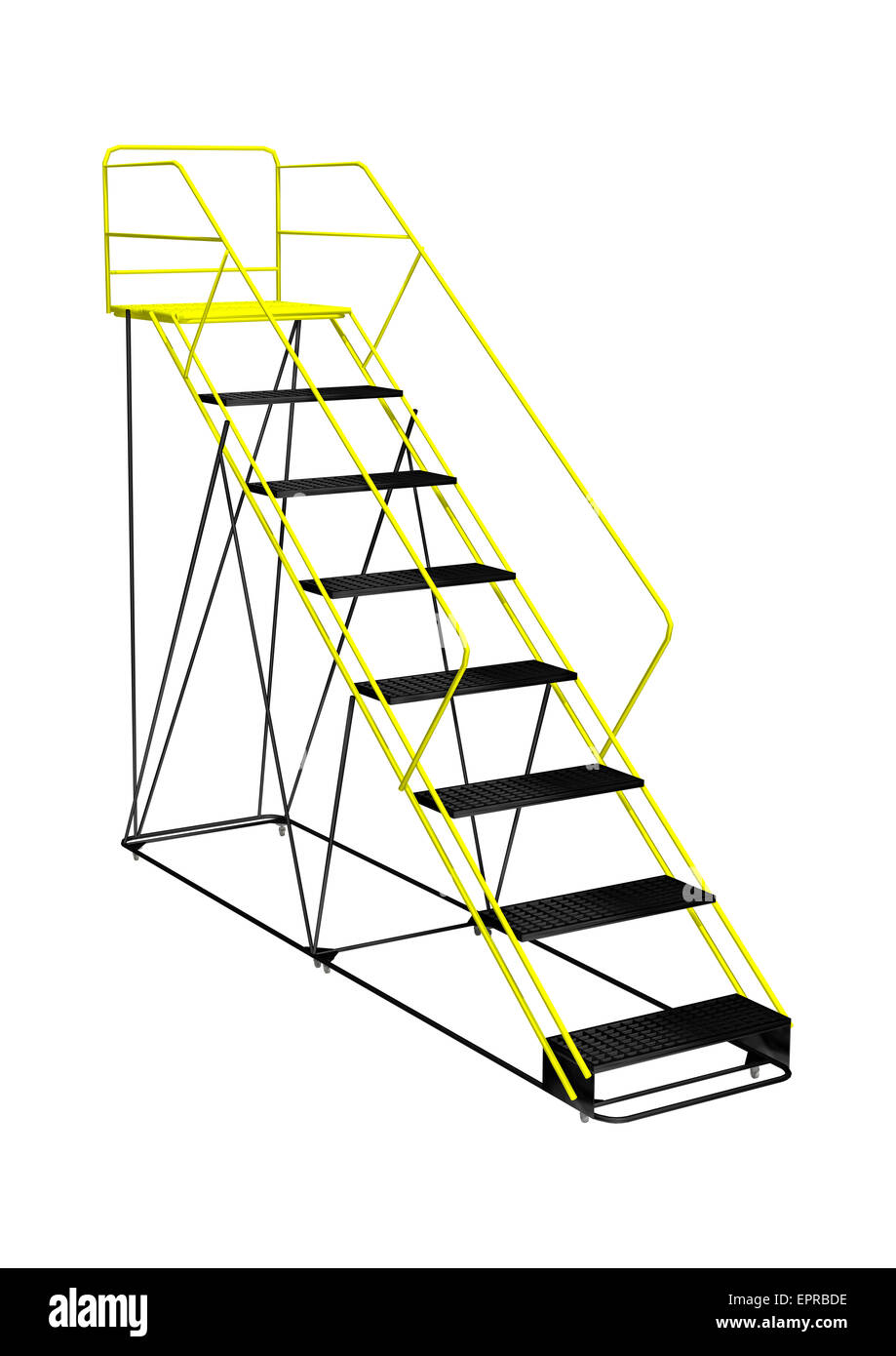 3D digital render of a step ladder isolated on white background Stock ...
