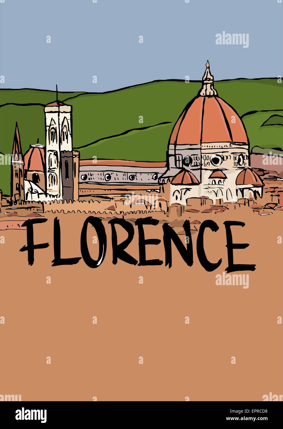 Florence cathedral drawing hi-res stock photography and images - Alamy