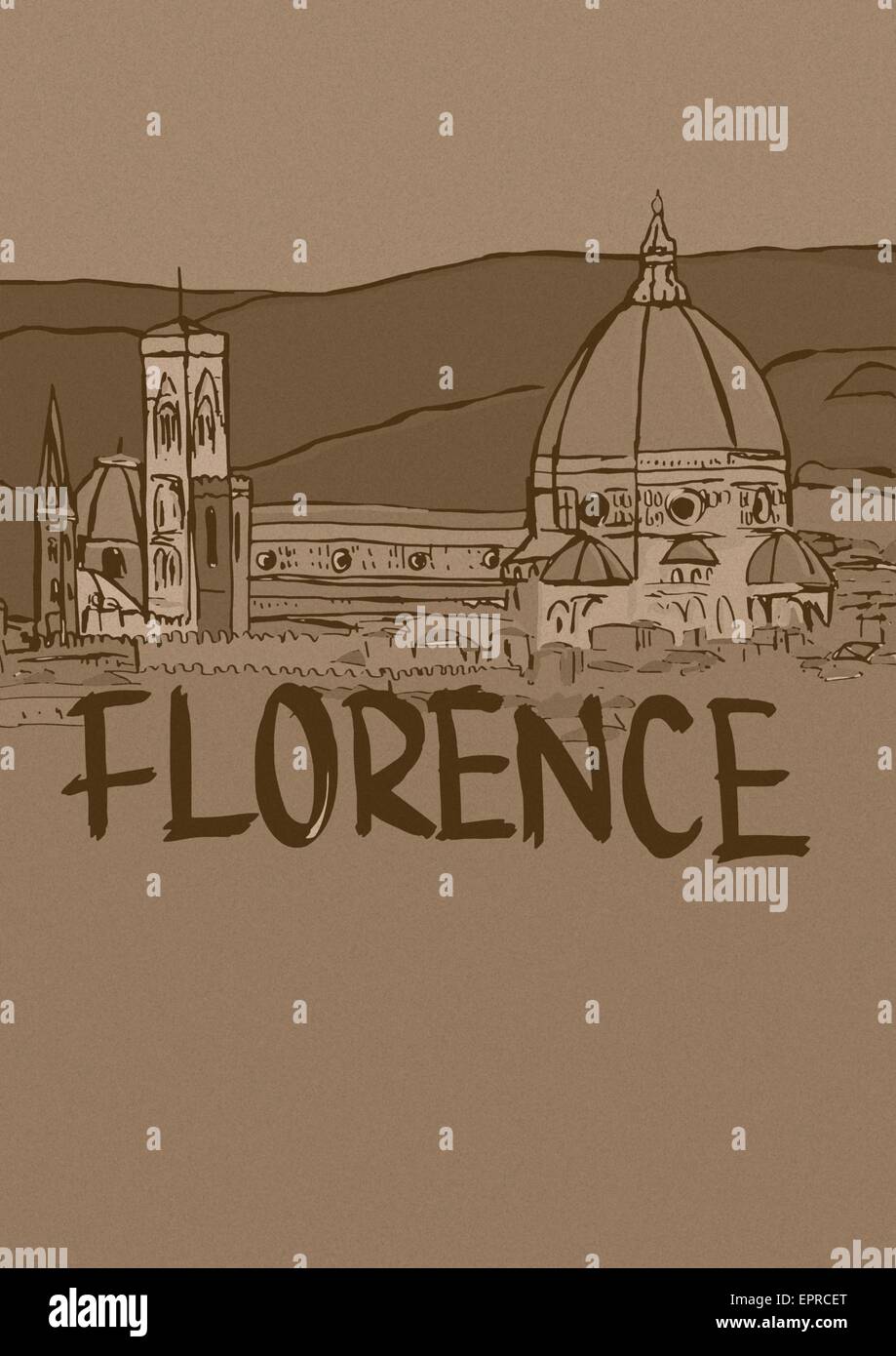 Florence cathedral drawing hi-res stock photography and images - Alamy