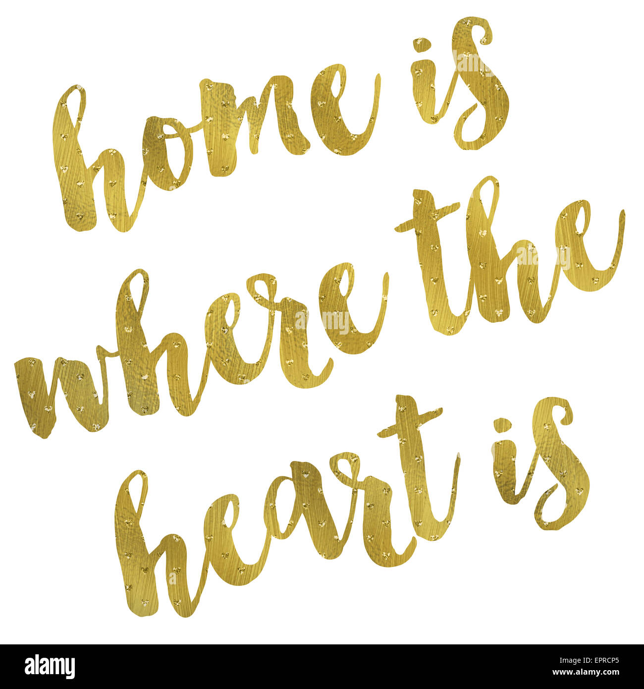 Home Is Where The Heart Is Gold Faux Foil Metallic Glitter Quote ...
