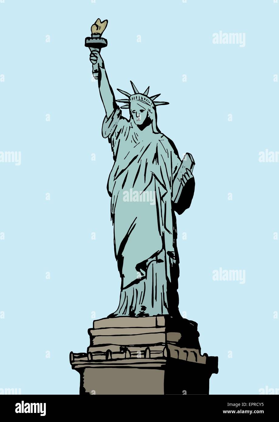 Statue of liberty cartoon hi-res stock photography and images - Alamy