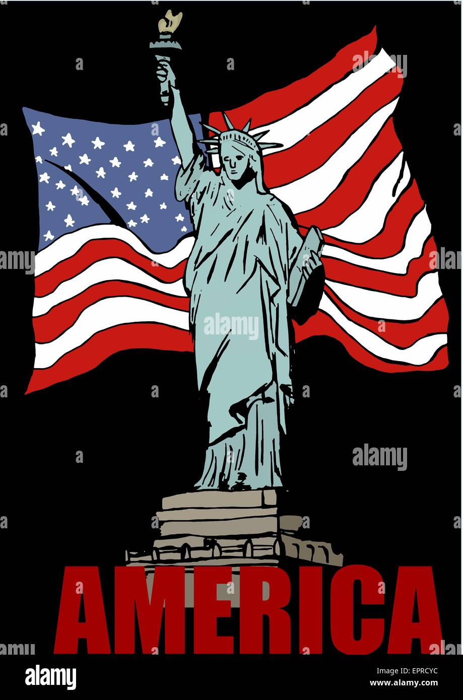 American symbols flag statue liberty hi-res stock photography and ...