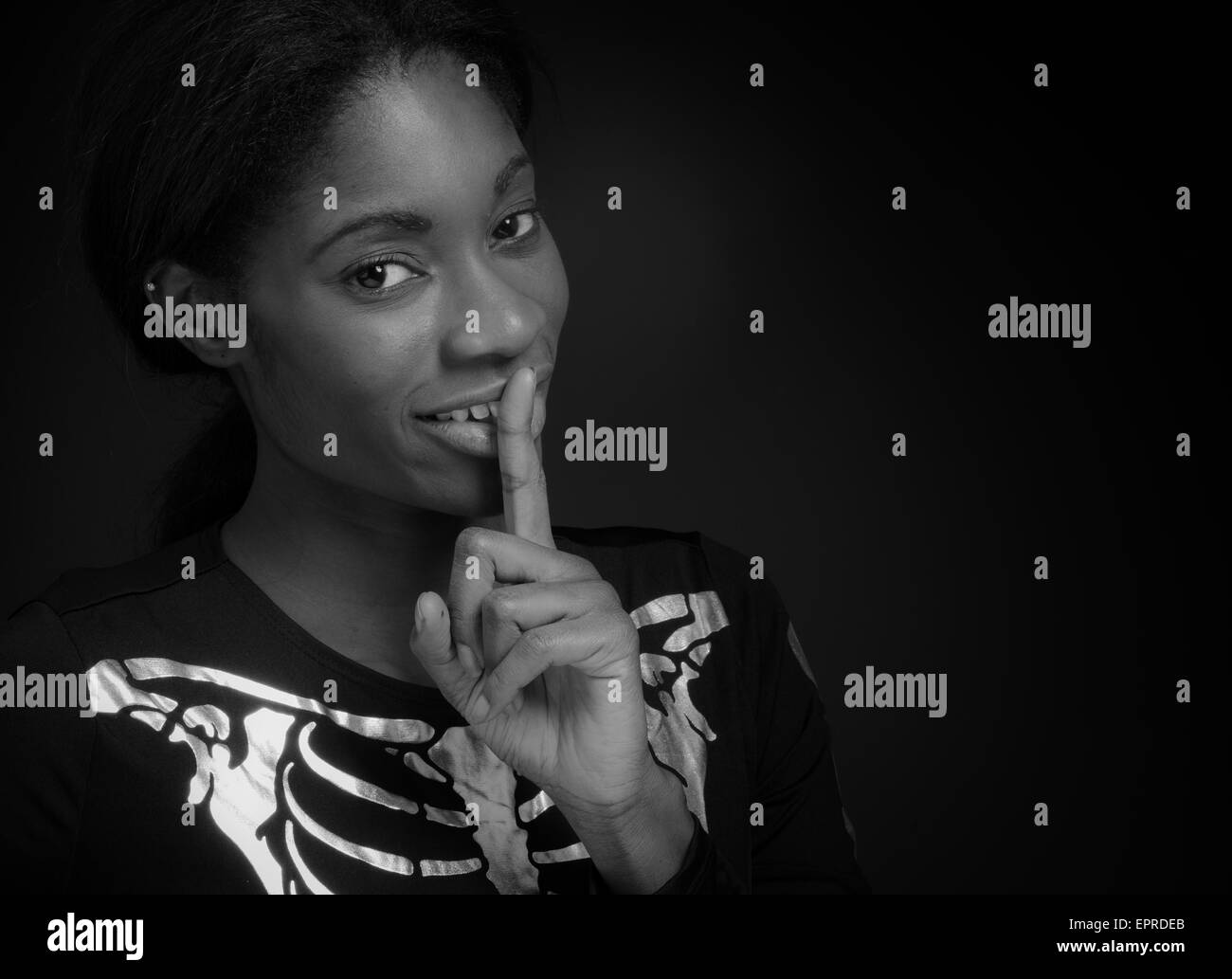 Model isolated with a secret Stock Photo - Alamy