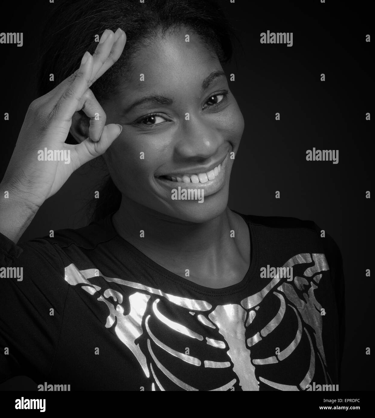 Model isolated ok sign Stock Photo - Alamy