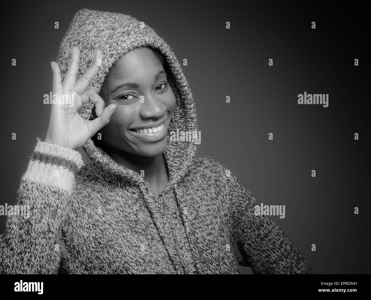 Model isolated ok sign Stock Photo - Alamy