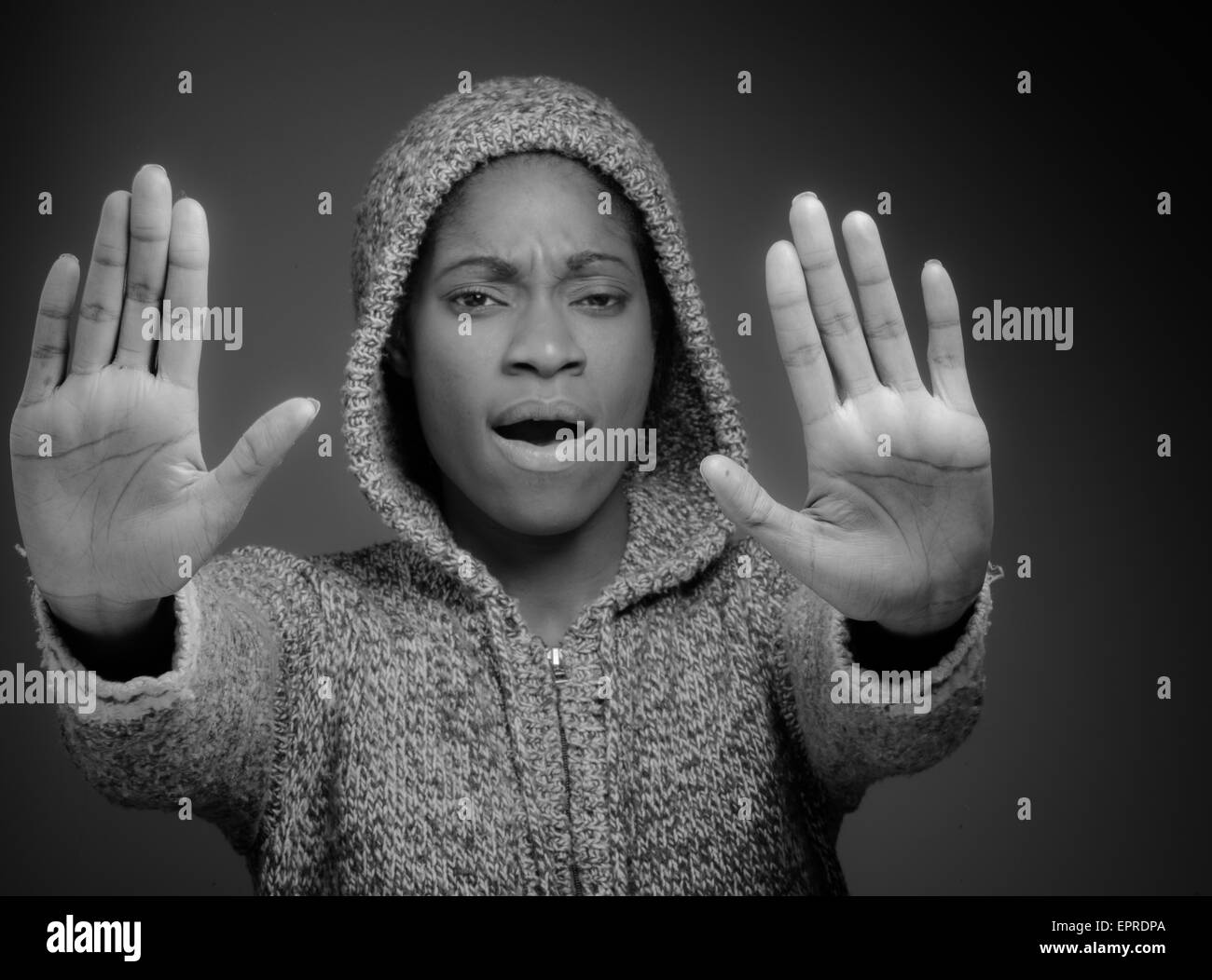 Stop sign hand out hi-res stock photography and images - Alamy