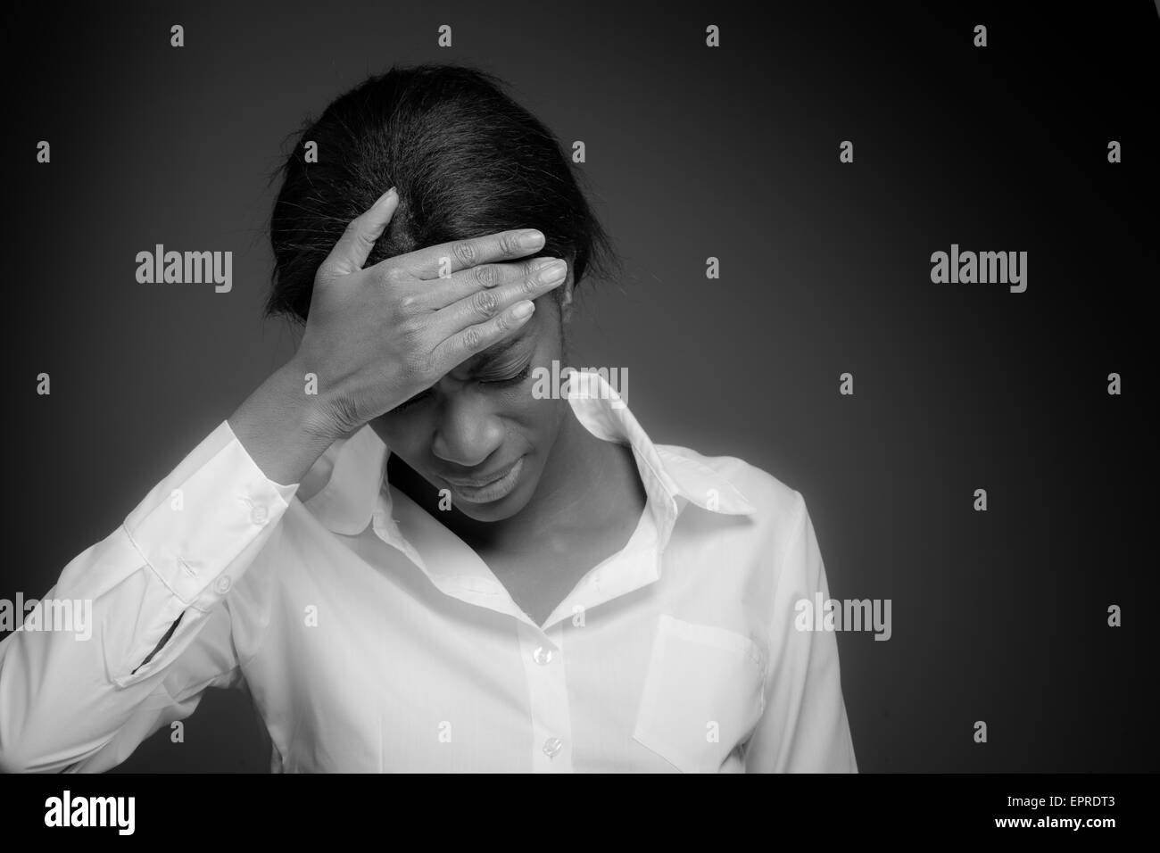 Model isolated with headache Stock Photo - Alamy