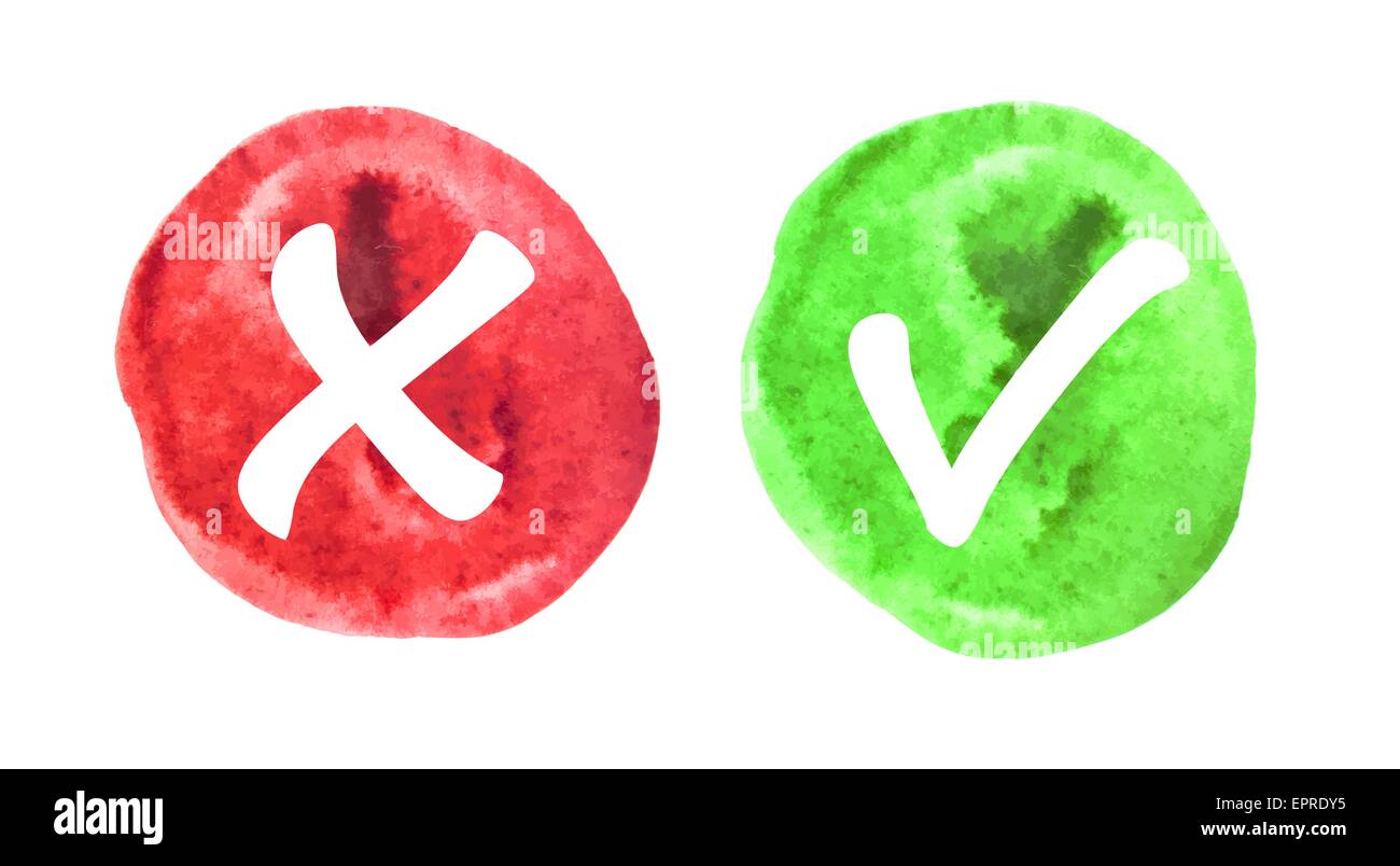 Vector Red and Green Watermark Check Mark Icons Stock Vector Image ...