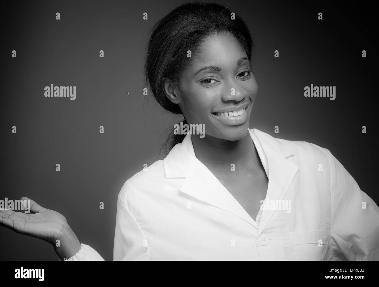 Model isolated hand gesture presenting Stock Photo - Alamy