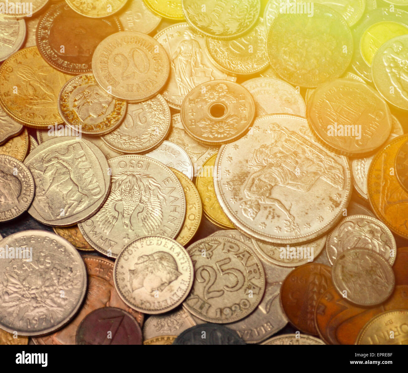 Old coins background Stock Photo - Alamy