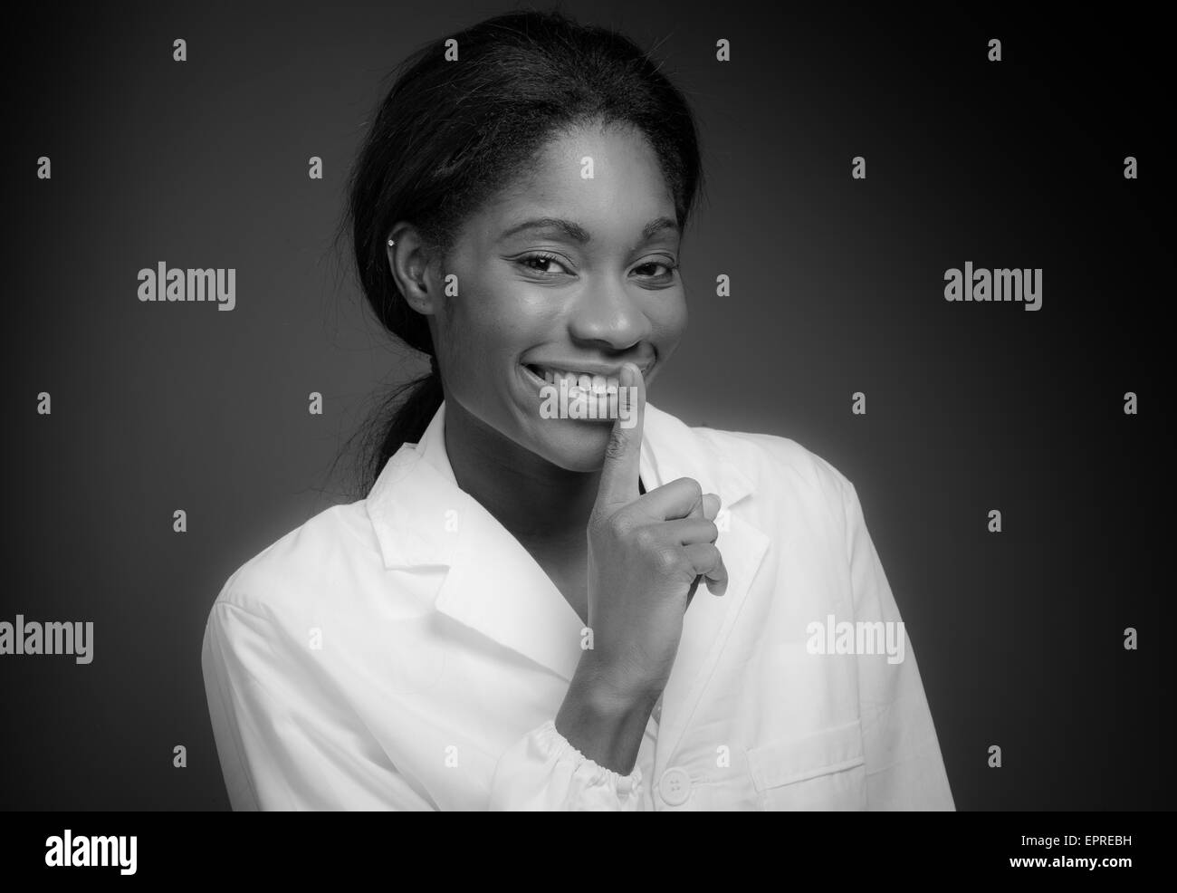 Model isolated with a secret Stock Photo - Alamy