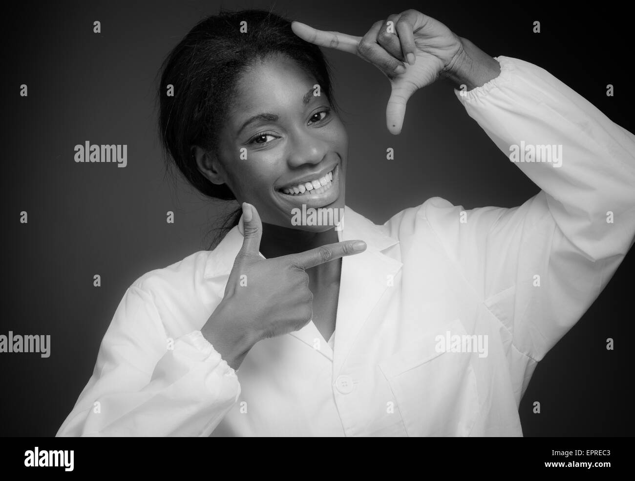 Model isolated framing with fingers Stock Photo - Alamy