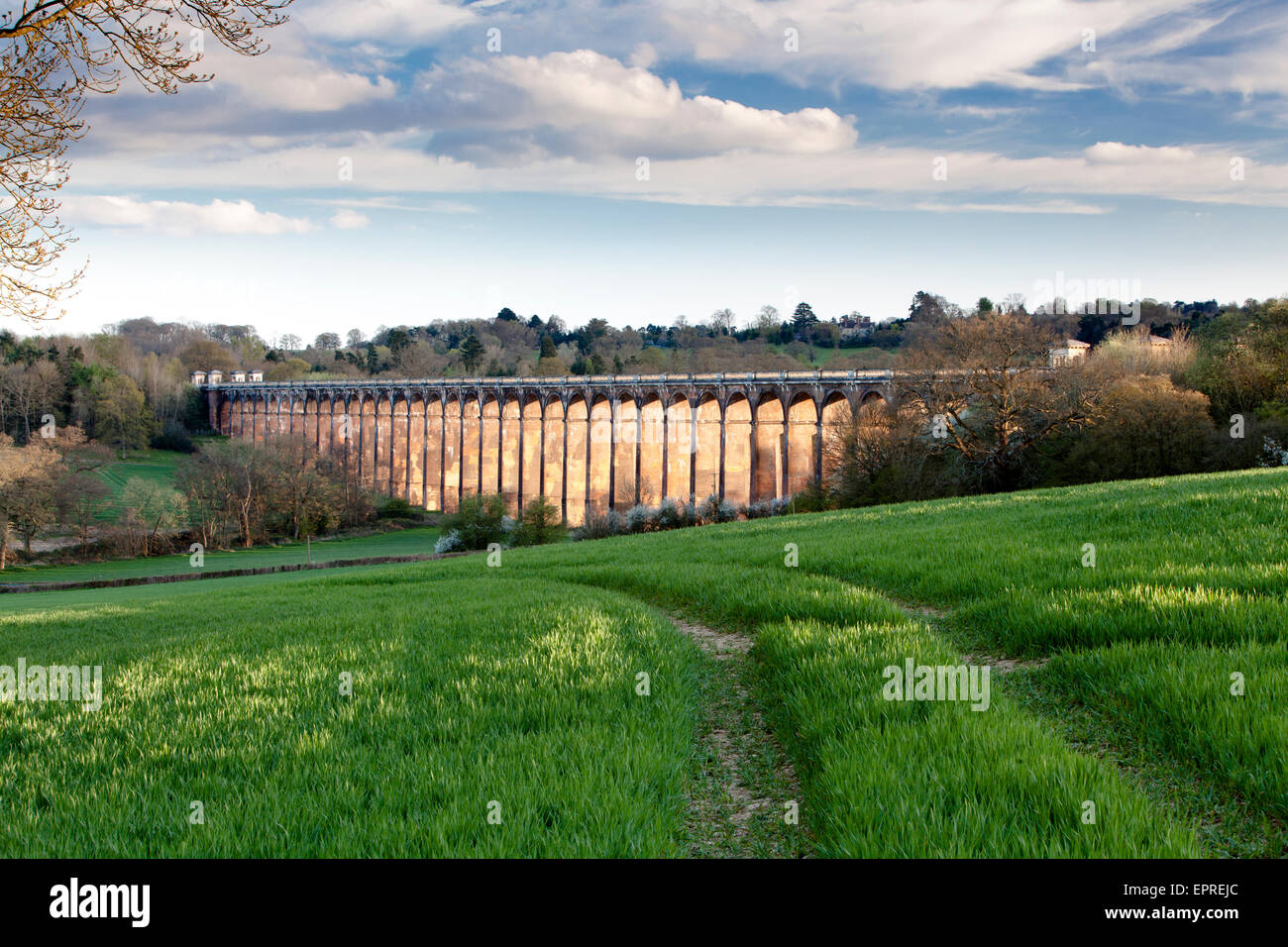Ouse Valley Viaduct also called Balcombe Viaduct late in the evening ...