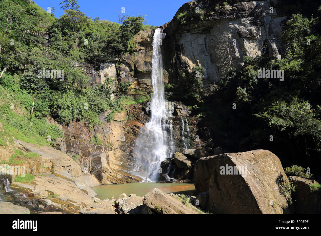 Waterfalls on Ramboda Oya river, Ramboda, Nuwara Eliya, Central ...