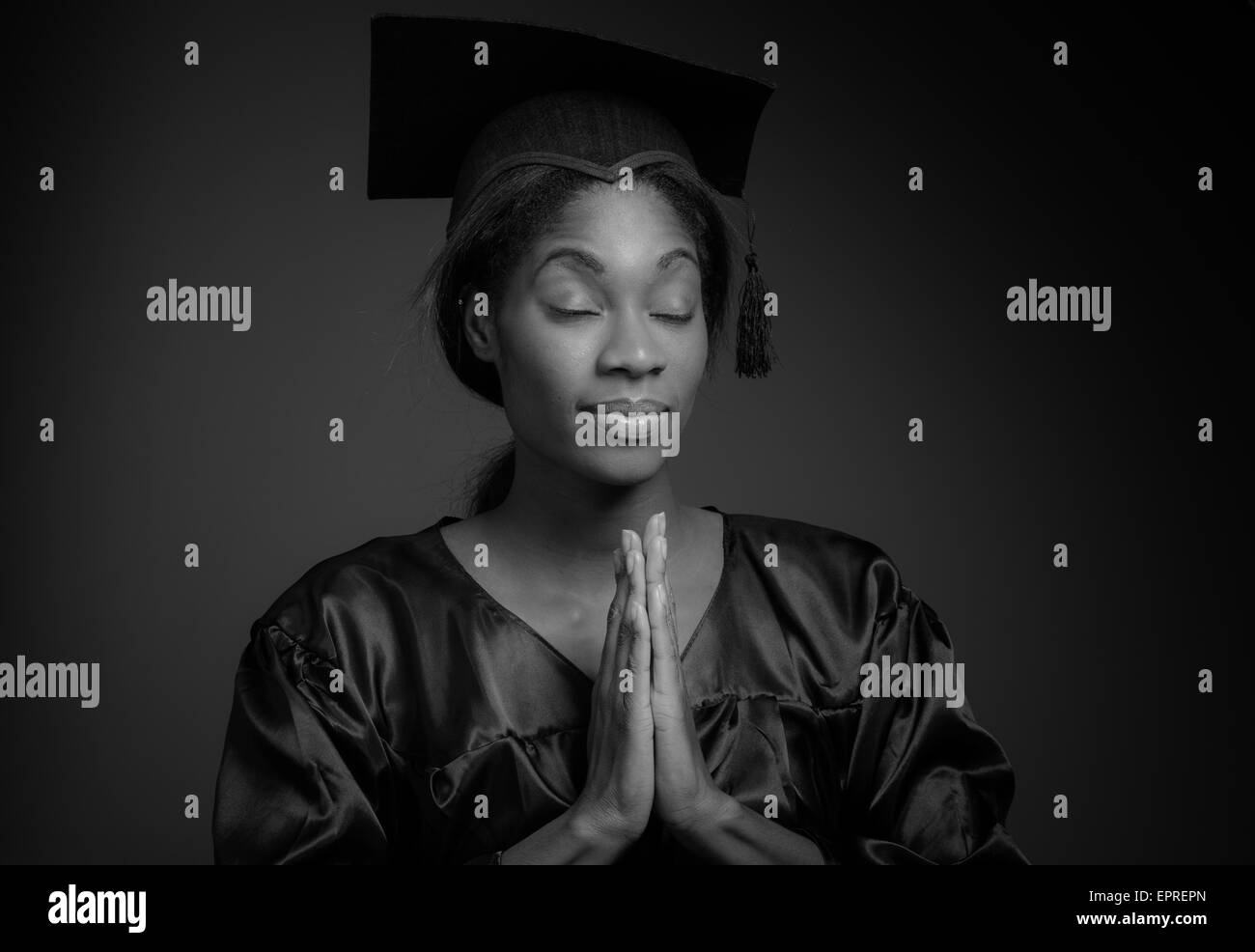 Model isolated praying Stock Photo - Alamy