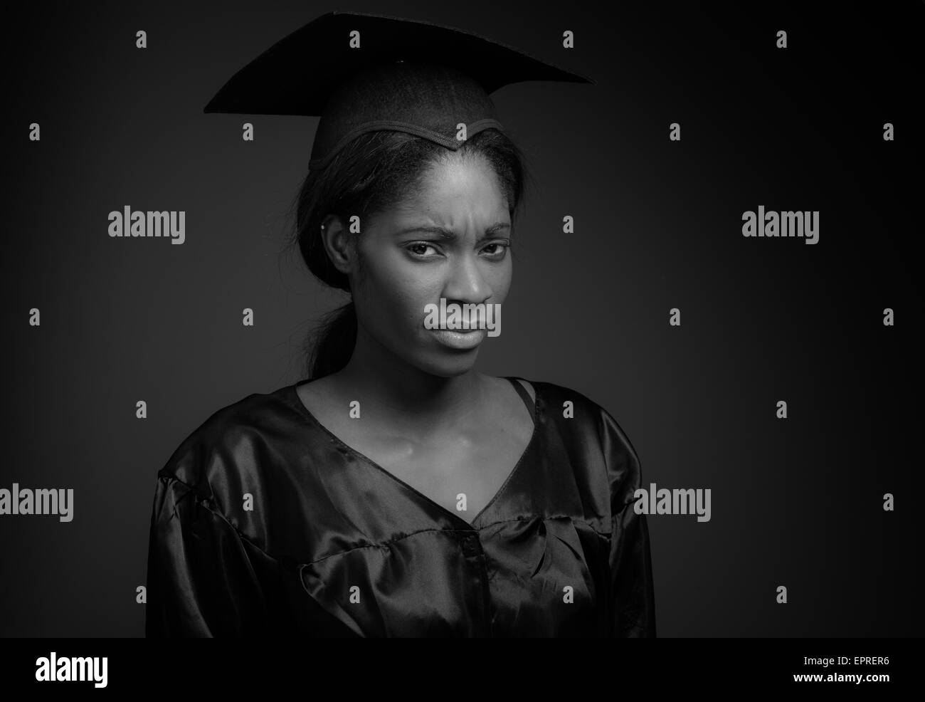 Worried school girl Black and White Stock Photos & Images - Alamy