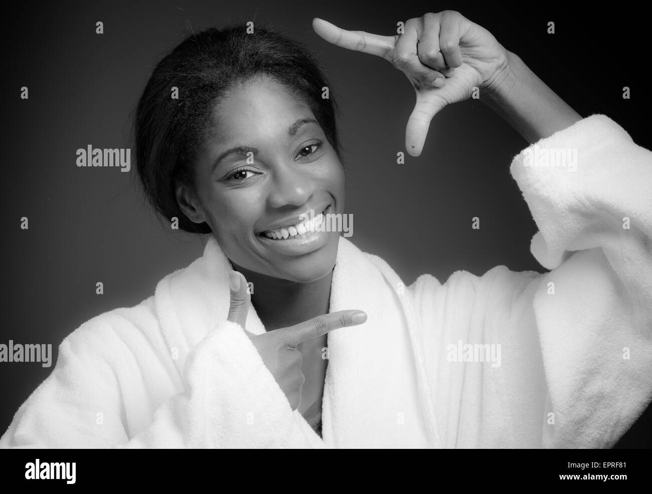 Model isolated framing with fingers Stock Photo - Alamy