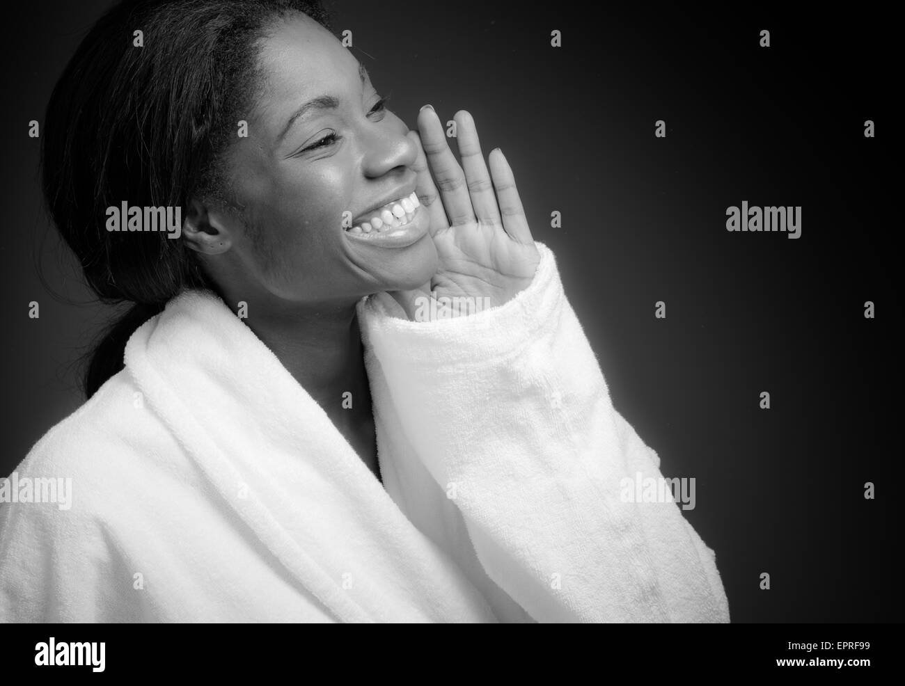 Model isolated talking shouting voice Stock Photo - Alamy