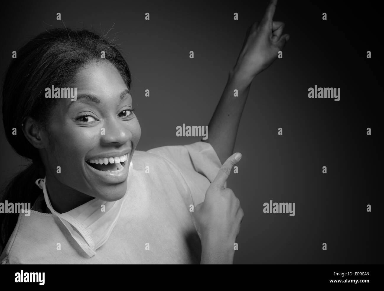 Model isolated pointing Stock Photo - Alamy