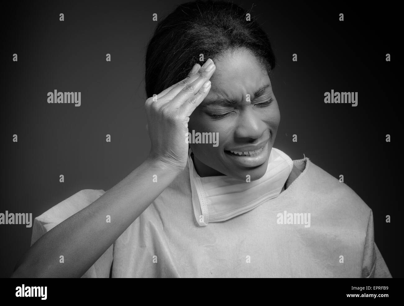 Model isolated with headache Stock Photo - Alamy