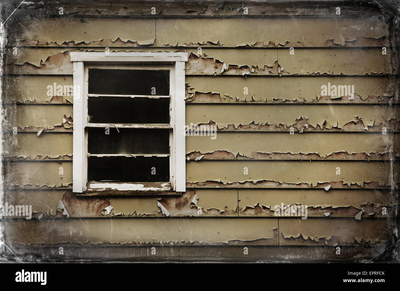 A scary grungy old window at an abandoned house Stock Photo - Alamy