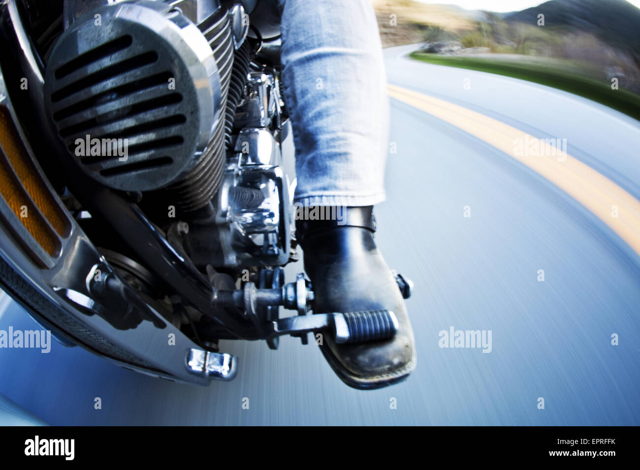 Two motorcycles weave through windy mountain roads Stock Photo - Alamy