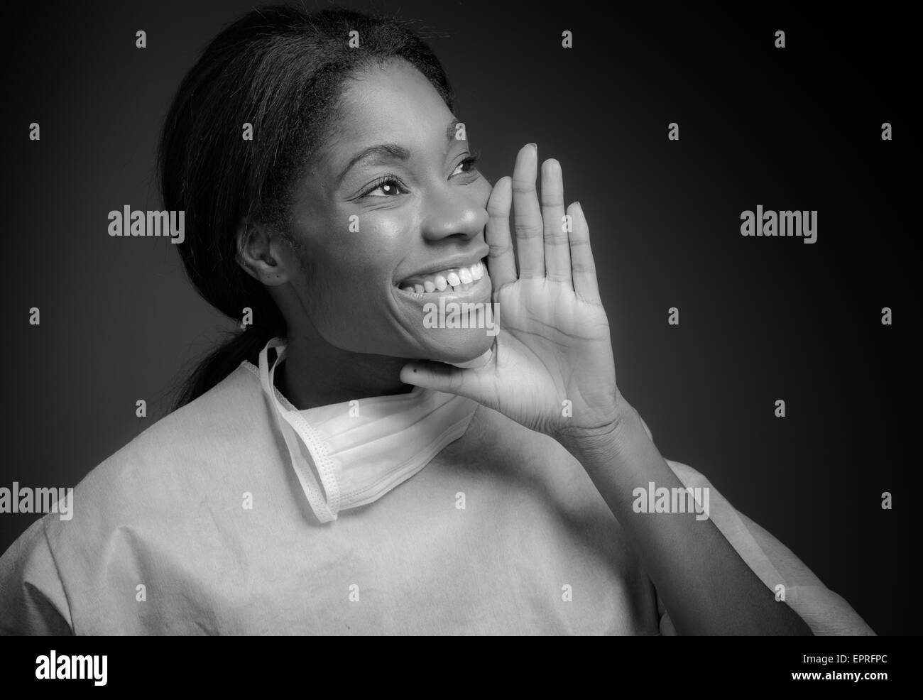 Model isolated talking shouting voice Stock Photo - Alamy